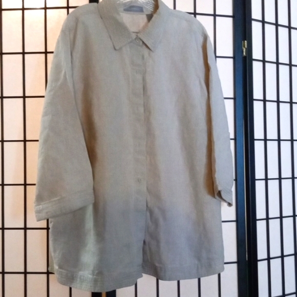 Liz Claiborne | Tops | Liz Claiborne Linen Tunic Size 3x Khaki Color ...
